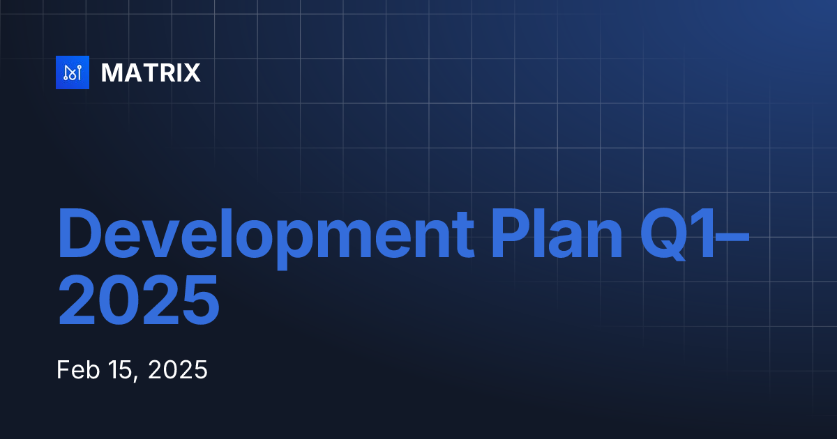 Development Plan Q1–2025 | MATRIX